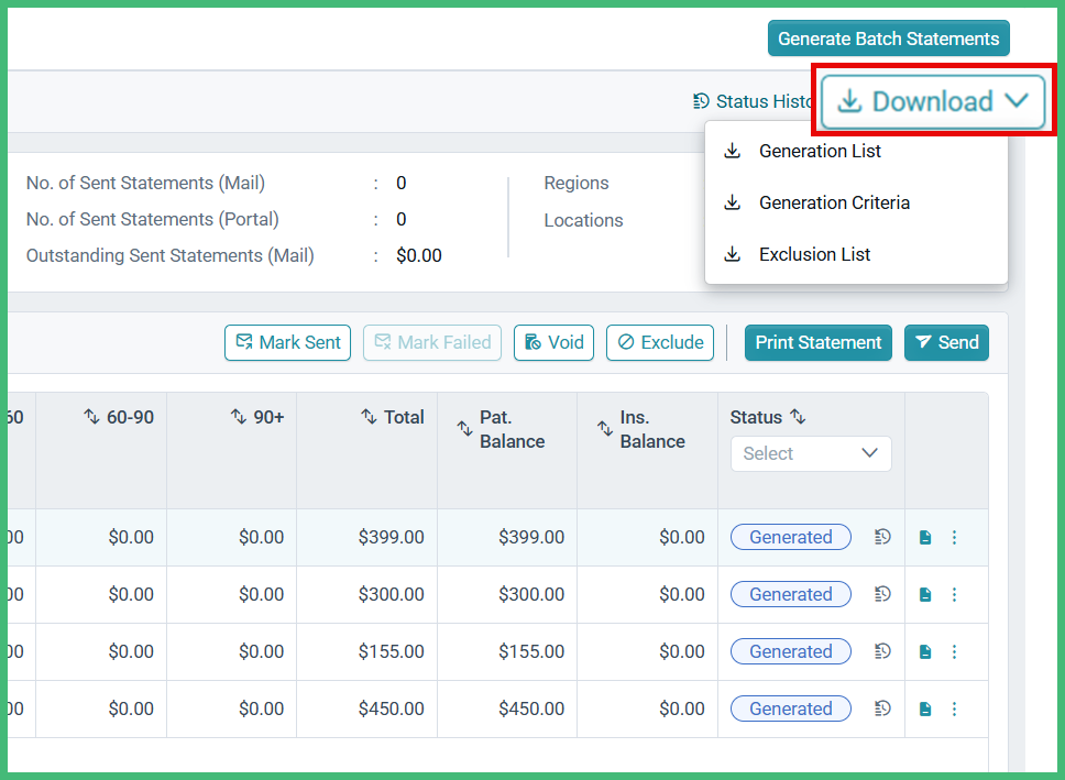 Generate and Manage Batch Statements – CareStack: User Resource Center