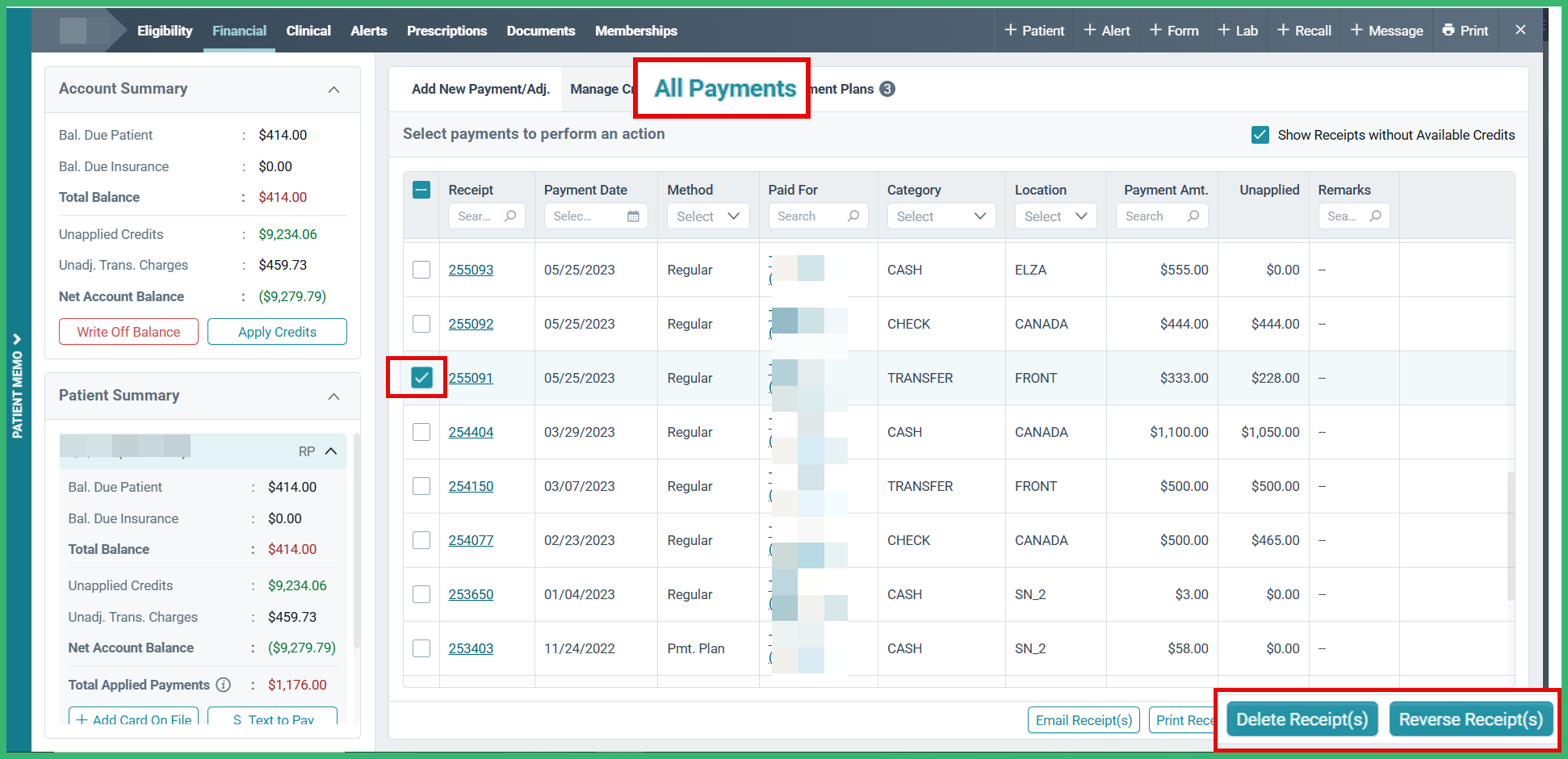 Reverse or Delete a Patient Payment Receipt – CareStack: User Resource ...