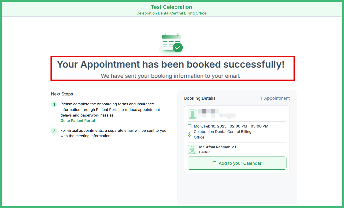 Book an Appointment on the Online Appointment Portal – CareStack: User ...