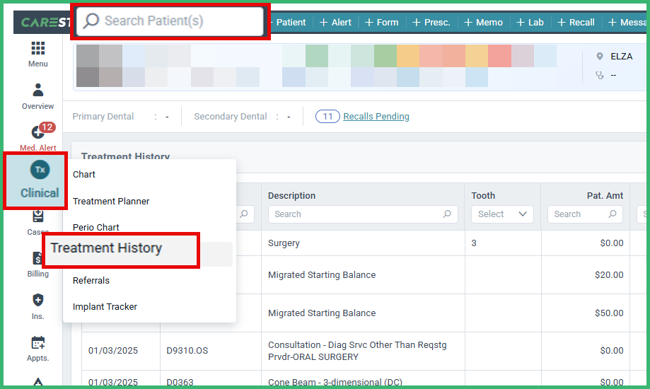 All about Treatment History – CareStack: User Resource Center