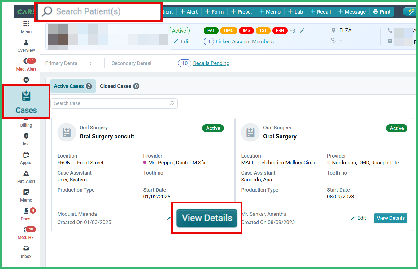 Launch XChart from Clinical Cases – CareStack: User Resource Center
