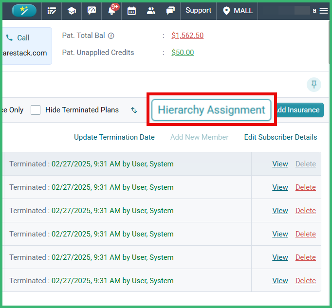 Assign Hierarchy for Insurance Plans – CareStack: User Resource Center