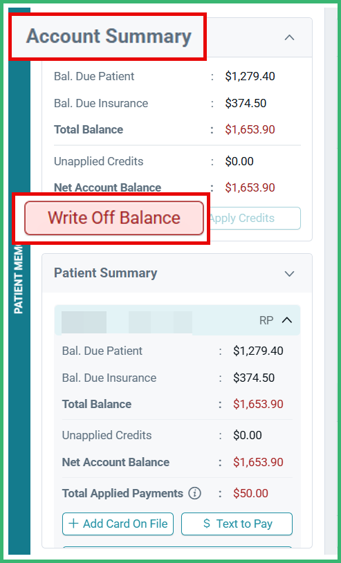 Write Off All or Individual Patient Balances – CareStack: User Resource ...