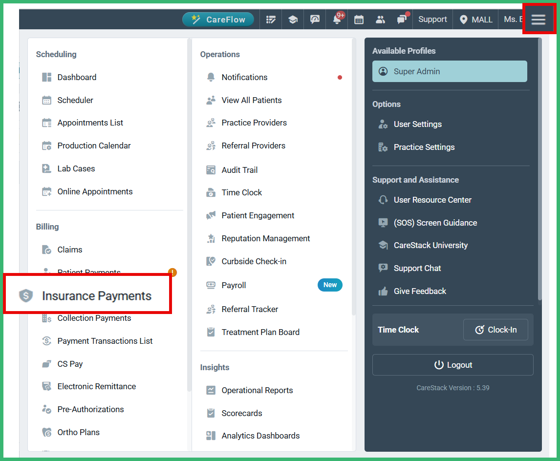 Manage Overpayments : Create or Delete Transfer Receipts – CareStack ...