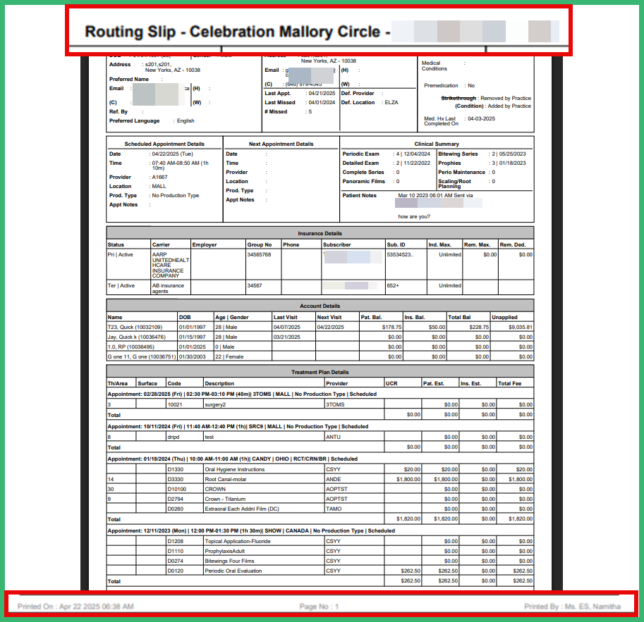 Print and Customize Routing Slips – CareStack: User Resource Center