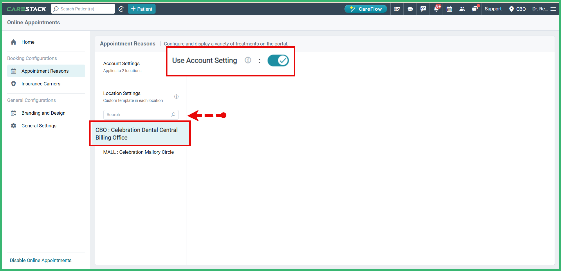 Manage Online Appointment Portal – CareStack: User Resource Center