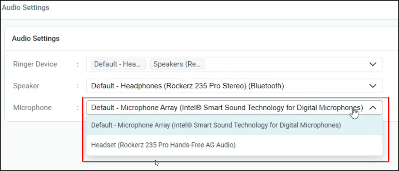 VoiceStack Agent App: Audio Settings – CareStack: User Resource Center