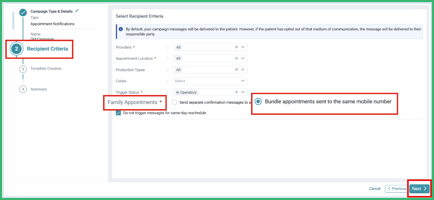 SMS Format for Appointment Campaigns – CareStack: User Resource Center