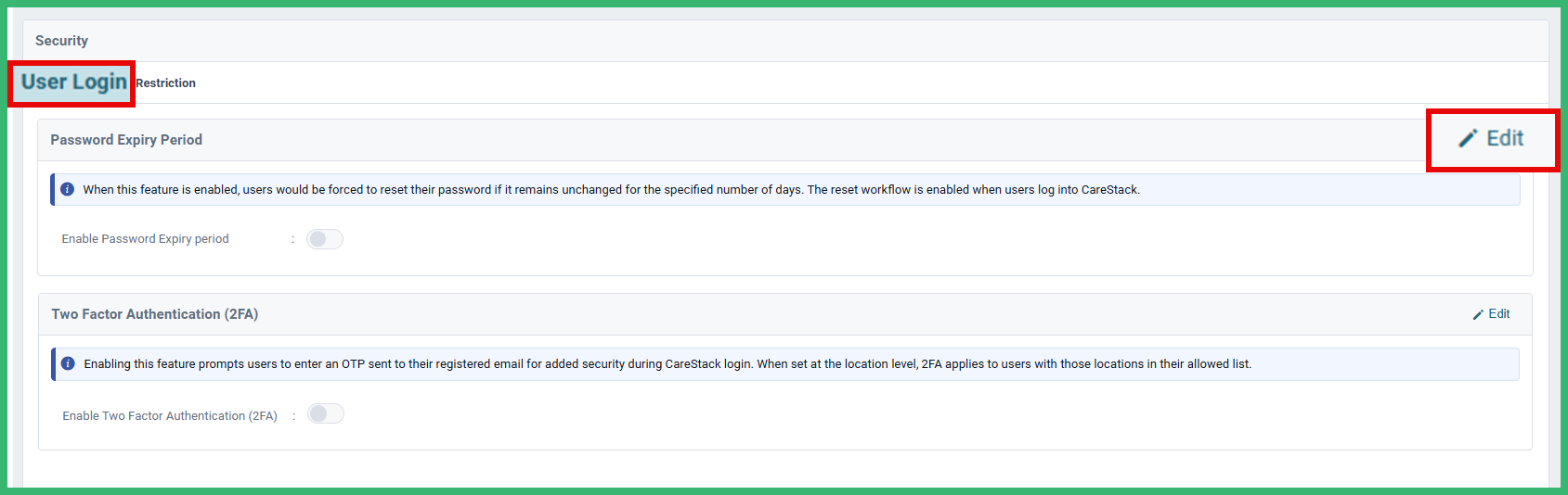 Set up Periodic Password Reset – CareStack: User Resource Center