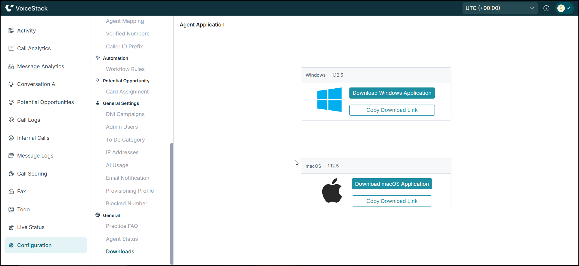VoiceStack Admin App:Configuration:Downloads – CareStack: User Resource Center