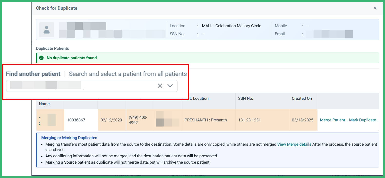 Merge Duplicate Patients in CareStack – CareStack: User Resource Center