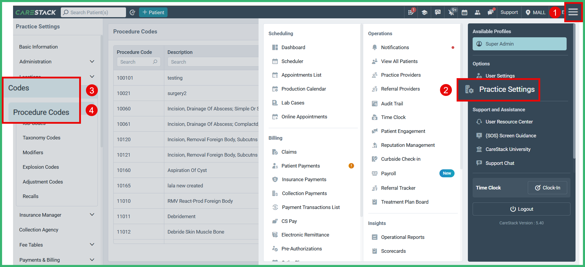 Add, View, and Edit Procedure Codes – CareStack: User Resource Center