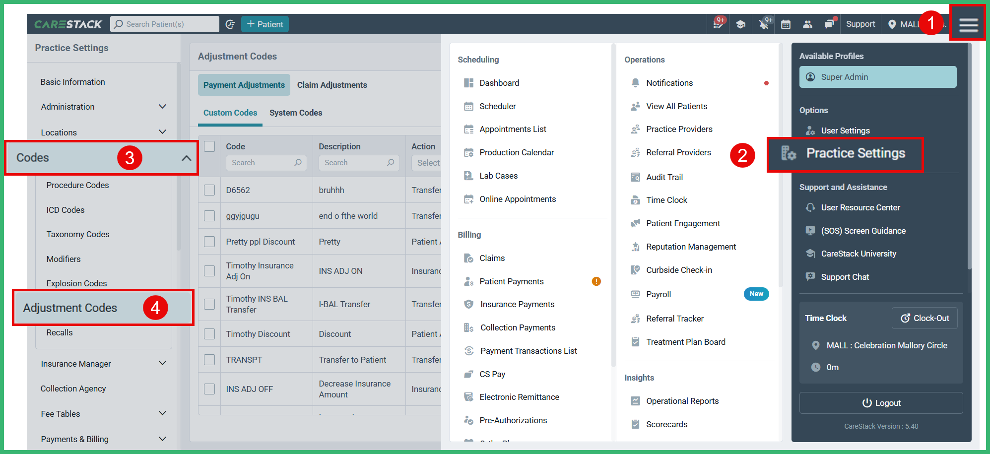Create New Adjustment Codes – CareStack: User Resource Center