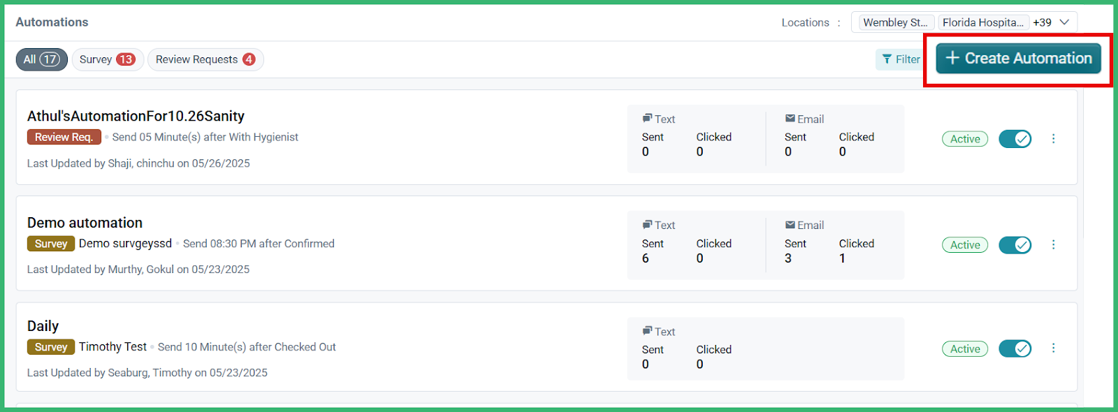 Create and Manage Survey & Review Automations – CareStack: User Resource Center