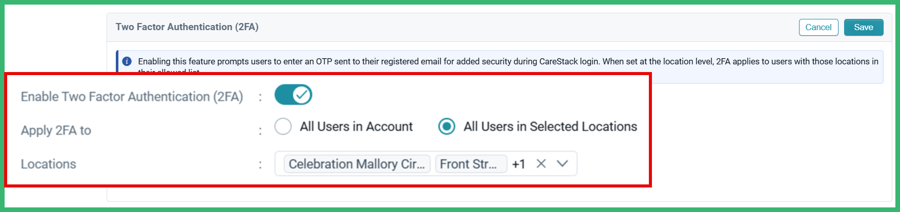 Set up Two Factor Authentication in CareStack – CareStack: User ...
