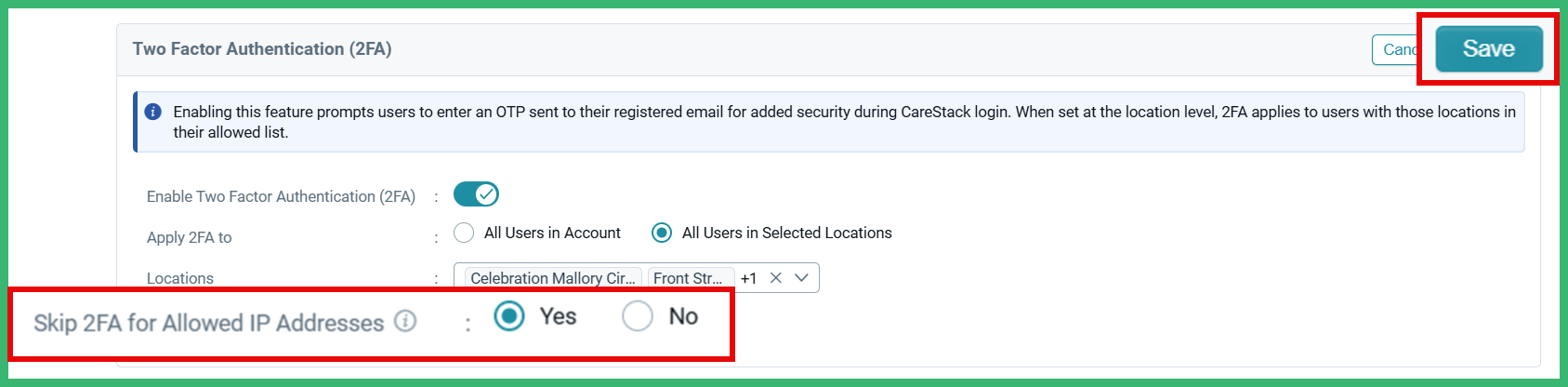 Set up Two Factor Authentication in CareStack – CareStack: User Resource Center