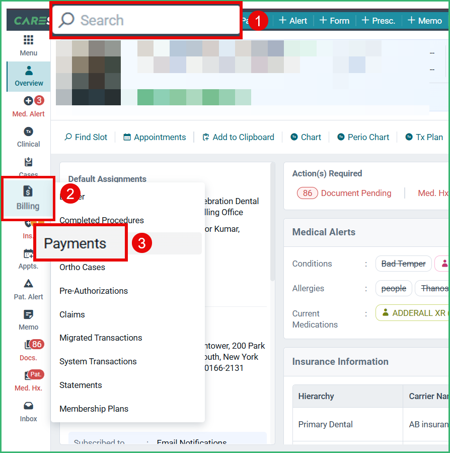 Manage Patient Credits, Apply to Codes, Refunds, and Adjust Off – CareStack: User Resource Center