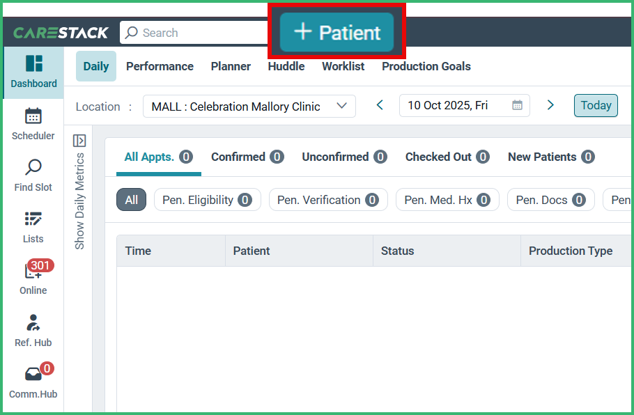 Add A New Patient in CareStack – CareStack: User Resource Center