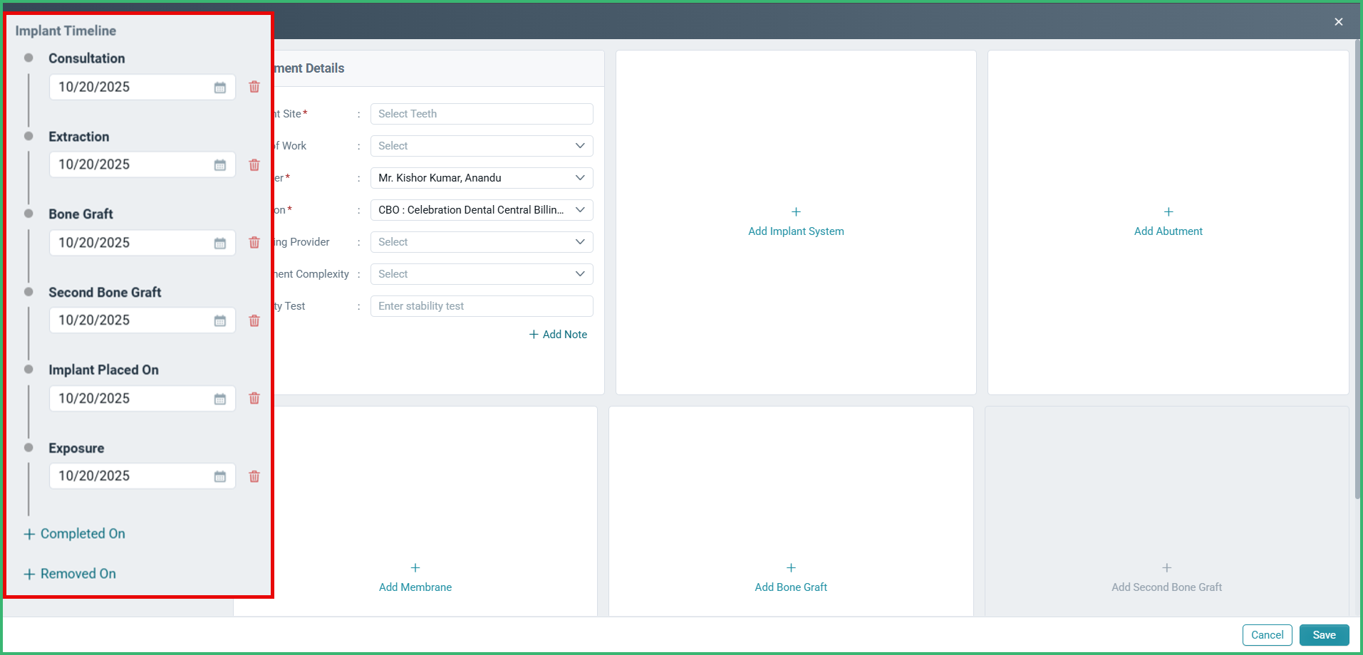 Set Up and Manage the Implant Tracker – CareStack: User Resource Center