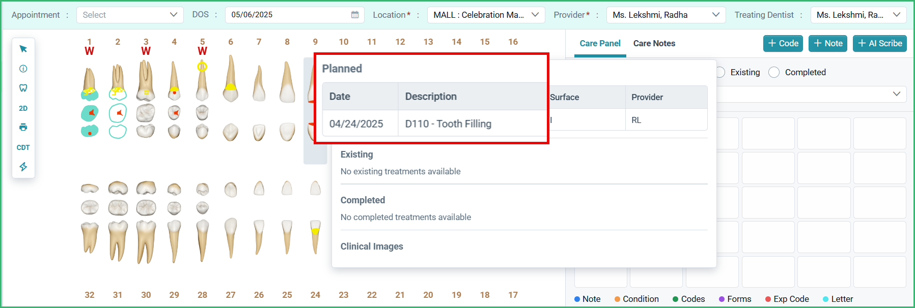 A Guide to the Odontogram – CareStack: User Resource Center