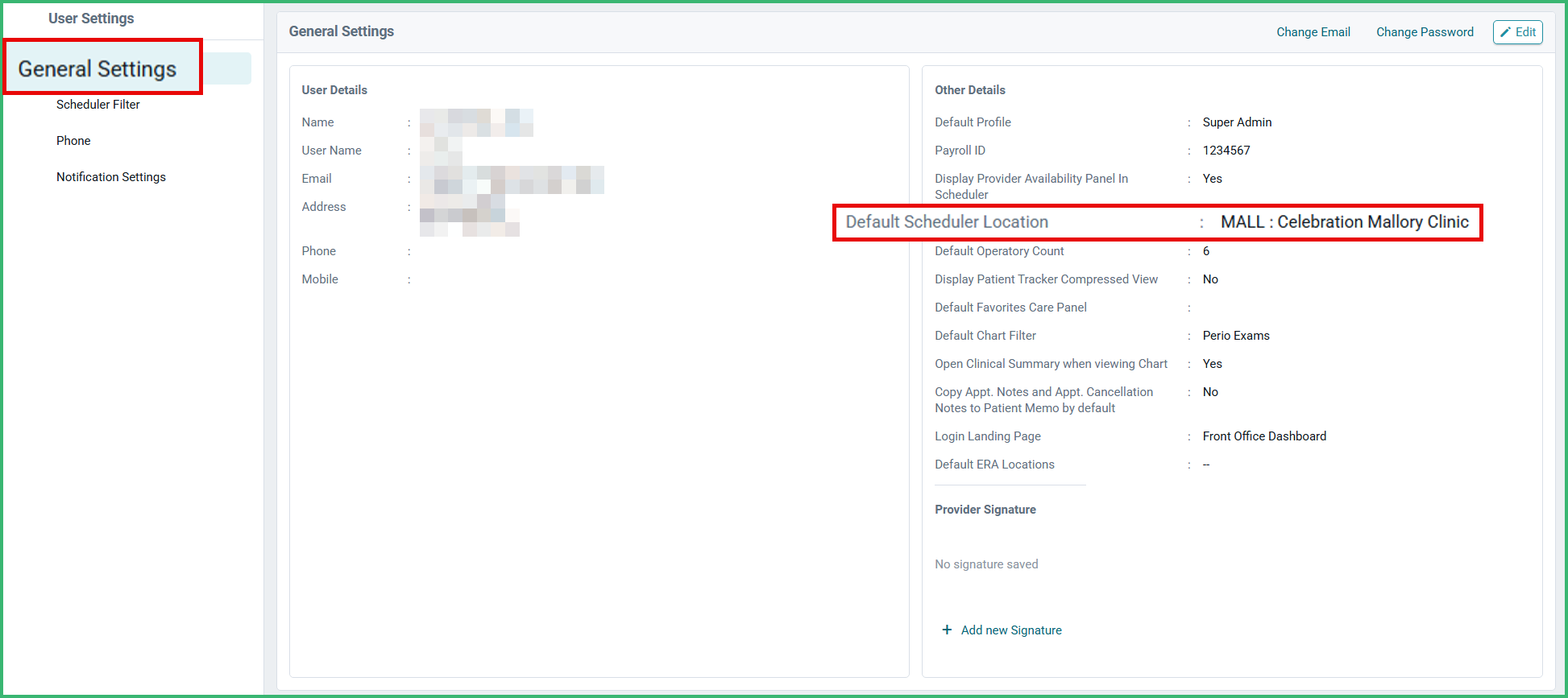 Manage Scheduler Filters – CareStack: User Resource Center