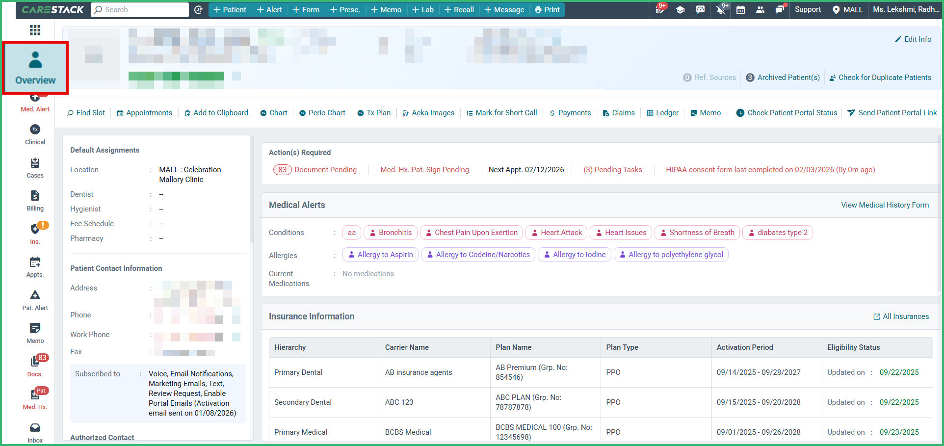 All About Patient Overview – CareStack: User Resource Center