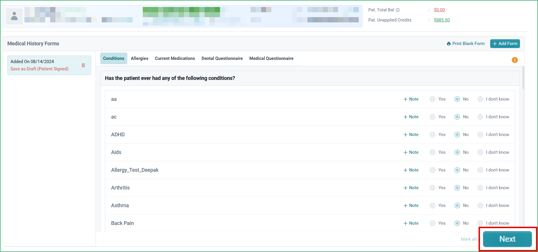 Manage Medical History Forms Pending Provider Signature – CareStack ...
