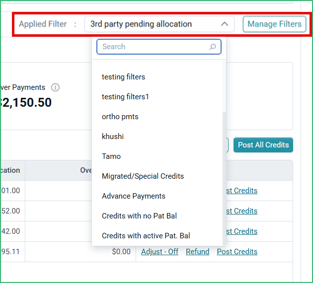 Overview of Unapplied Credit Management – CareStack: User Resource Center
