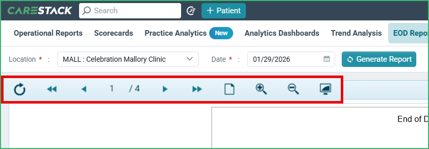 Generate End of Day (EOD) Report – CareStack: User Resource Center