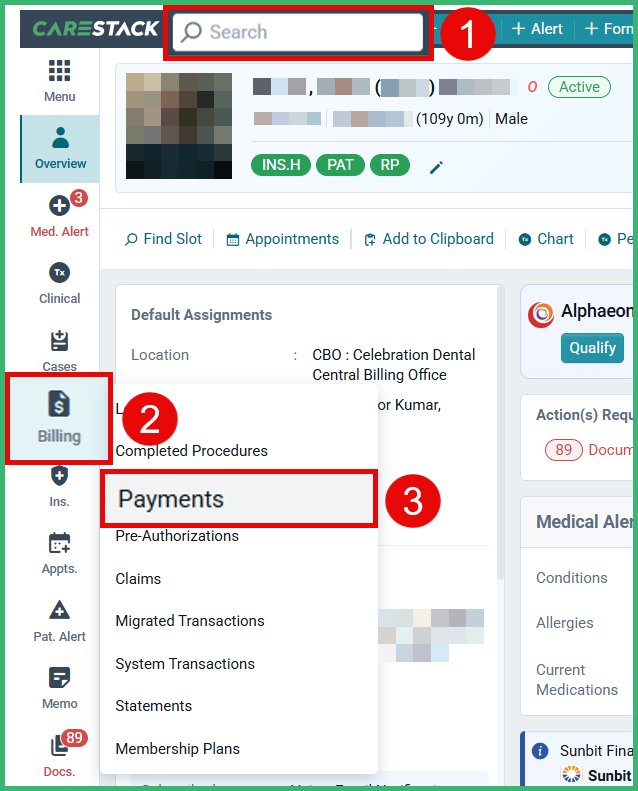 Add and View Unapplied Credits – CareStack: User Resource Center